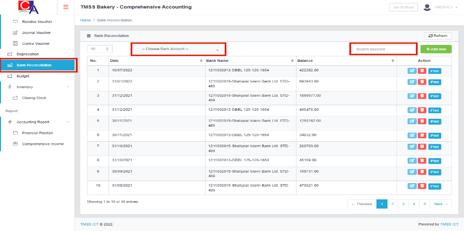 Comprehensive Accounting(CA) Management System